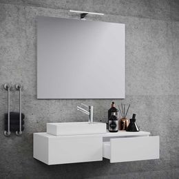 Pharao24.de Bad Set 2-teilig Wei&szlig; f&uuml;r die Wandmontage 35 cm tief (zweiteilig)