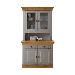 Pharao24.de Esszimmer Buffet in Grau Kiefer teilmassiv 108x198x45 cm Pharao24