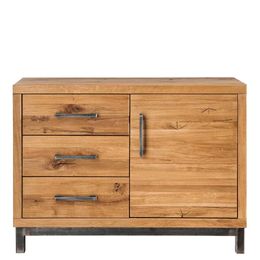 Pharao24.de Rustikale Kommode aus Wildeiche & Buche Massivholz 77 cm hoch
