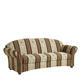 Pharao24.de Landhaus Dreisitzer Sofa mit Streifenmuster Beige und Braun