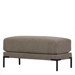 Pharao24.de Couchhocker Taupe aus Webstoff und Metall 44 cm Sitzh&ouml;he