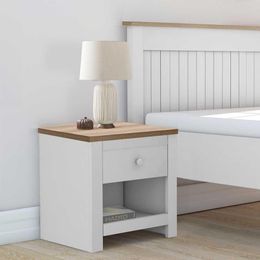 Pharao24.de Nachttisch Nachtschrank mit einem offenen Fach im Skandi Design
