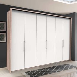 Pharao24.de Gleitt&uuml;ren Schlafzimmerschrank in Wei&szlig; Eiche S&auml;gerau Made in Germany
