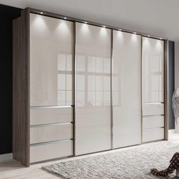 Pharao24.de Schwebet&uuml;renschrank in Beige und Tr&uuml;ffelfarben 340 cm breit
