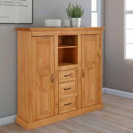 Pharao24.de Kommode Highboard mit drei Schubladen und Dreht&uuml;ren