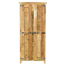 Pharao24.de Garderobenschrank im Shabby Chic Design Mangobaum Massivholz