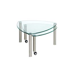 Pharao24.de Wohnzimmer Couchtisch in Wei&szlig; Rollbar