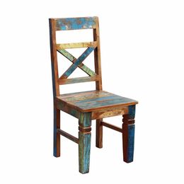 Pharao24.de K&uuml;chenstuhl Set in Bunt Shabby Chic (2er Set)