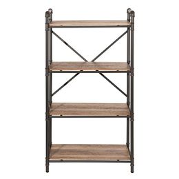 Pharao24.de Regal in Schwarz und Holz verwitterter Optik 125 cm hoch