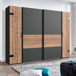 Pharao24.de Schlafzimmerkleiderschrank Industrial mit Dreh- und Schiebet&uuml;ren Made in Germany