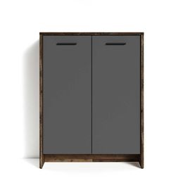 Pharao24.de Schuh Schrank modern in Anthrazit Holz Antik Optik
