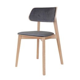 Pharao24.de 2 St&uuml;hle Buche Grau in modernem Design 45 cm Sitzh&ouml;he (2er Set)
