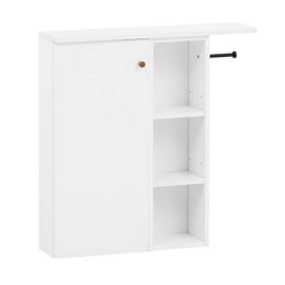 Pharao24.de Badschrank Badezimmerschr&auml;nkchen mit offenen F&auml;chern und Toilettenpapierhalter