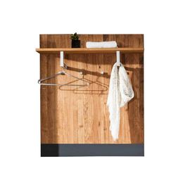 Pharao24.de Wandgarderobe aus Wildeiche Massivholz und Anthrazit Made in Germany