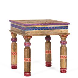 Pharao24.de Beistelltisch Holztisch handbemalt im Boho Style