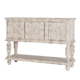 Pharao24.de Konsolentisch Wandtisch mit T&uuml;ren White Wash