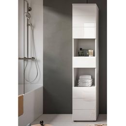Pharao24.de Badezimmer Hochschrank Hochschrank mit zwei offenen F&auml;chern 2 t&uuml;rig