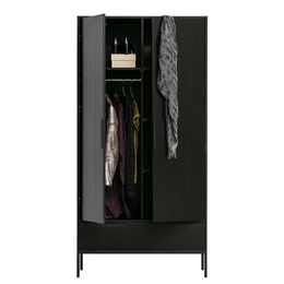 Pharao24.de Massivholzkleiderschrank in Schwarz Kiefer