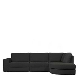 Pharao24.de Couchecke Anthrazit modern aus Webstoff 301 cm breit - 98 cm tief