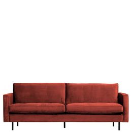 Pharao24.de Wohnzimmer Couch in Kastanienbraun Samt 230 cm breit