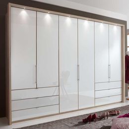 Pharao24.de Schlafzimmerschrank mit Panorama Gleitt&uuml;ren Wei&szlig; Eiche