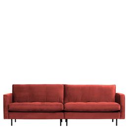 Pharao24.de Couch in Kastanienfarben Samt 275 cm breit