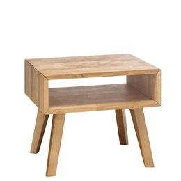 Pharao24.de Nachtkommode Eiche Bianco aus Massivholz Skandi Design
