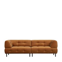 Pharao24.de Modernes Sofa in Hellbraun Bezug gewaschener Samt