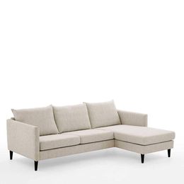 Pharao24.de Webstoff Ecksofa in Cremefarben Skandi Design