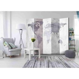 Pharao24.de Spanische Wand mit Weltkarten Motiv Grau