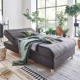 Pharao24.de Single Daybed in Anthrazit Samt 120x200 cm