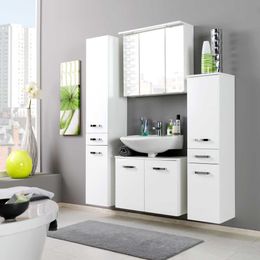 Pharao24.de Hochglanz Badm&ouml;bel in Wei&szlig; modern (vierteilig)
