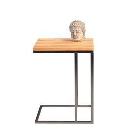 Pharao24.de Ablagetisch aus Kernbuche Massivholz Schwarz Metall