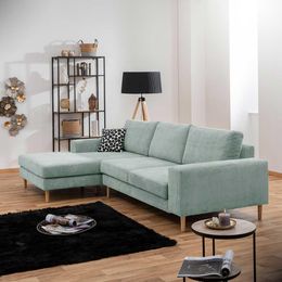 Pharao24.de Ecksofa aus Cord Silbergrau