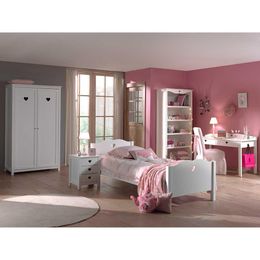 Pharao24.de Komplett M&auml;dchenzimmer in Wei&szlig; Herzchen (f&uuml;nfteilig)