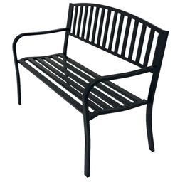 Pharao24.de Balkonbank Gartenbank aus Metall in Schwarz