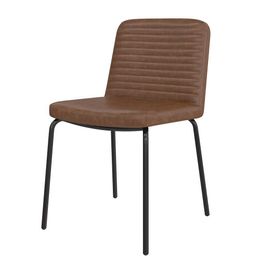 Pharao24.de Stuhlset Kunstleder braun 46 cm breit Gestell aus Metall (2er Set)