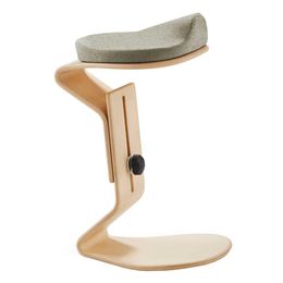 Pharao24.de Ergonomischer Arbeitshocker aus Buche Schichtholz Bezugsstoff aus Filz