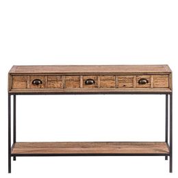 Pharao24.de Flur Tisch aus Eiche antik Recyclingholz Vintage Look