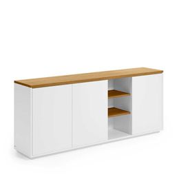 Pharao24.de Esszimmersideboard in Wei&szlig; Eichefarben