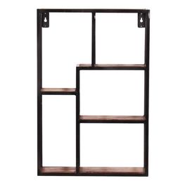 Pharao24.de Wandregal aus schwarzem Metall Loft Stil