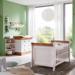 Pharao24.de Babyzimmerm&ouml;bel in Wei&szlig; Kiefer teilmassiv (dreiteilig)
