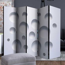 Pharao24.de Raumteiler Wand in Wei&szlig; und Grau Leinwand F&uuml;llung
