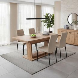 Pharao24.de Esszimmer Tisch in Eichefarben Mittelauszug