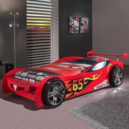 Pharao24.de Auto-Bett in Rot Lattenrost