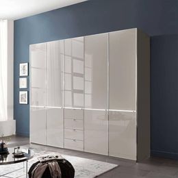 Pharao24.de Kleiderschrank modern Schlafzimmerschrank in Hellgrau und Braun