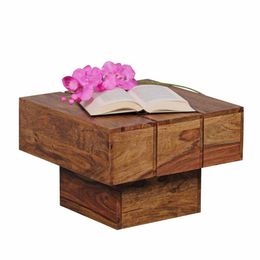 Pharao24.de Beistelltisch aus Sheesham Massivholz 30 cm hoch