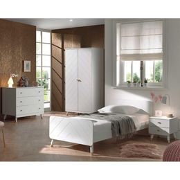 Pharao24.de M&auml;dchen Schlafzimmer in Wei&szlig; & Goldfarben Schrank (vierteilig)