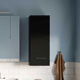 Pharao24.de Badschrank h&auml;ngend in Schwarz Hochglanz 1 t&uuml;rig