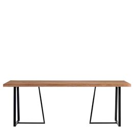 Pharao24.de Esszimmer Tisch aus Massivholz und Metall Teakfarben